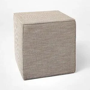 Studio McGee | Accents | Lynwood Cube Ottoman Tan Checkered Footstool ...